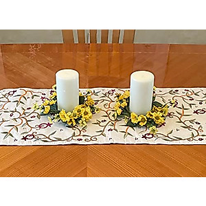 Worth Imports 10" Yellow Daisy, Set of 2 Candle Ring, Multicolor