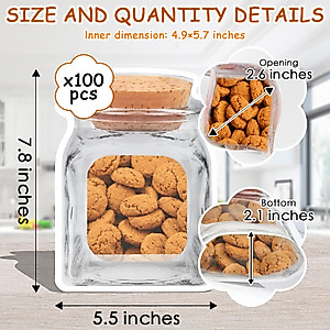 100 pcs Reusable Mason Jar Bags,Large Food Storage Ziplock Bags,5.5" X 7.8" Cute Plastic Zipper Leakproof Bags for Freezer Kitchen Camping Picnic Organizer
