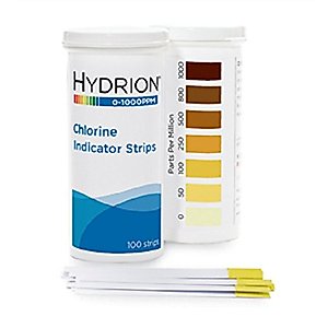Professional Hydrion Chlorine Test Strips CH-1000, Range 0-1000 100 strips