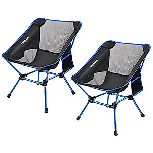 FBSPORT 2 Pack Portable Camping Chairs Lightweight Backpacking Chair Compact & Heavy Duty for Camp, Backpack, Hiking, Beach, Picnic, with Carry Bag