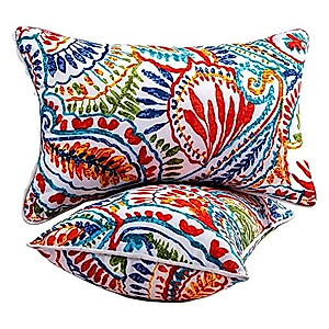 XXPILOS Outdoor Lumbar Pillows - Decorative Pillows with Insert Included Set of 2 Outdoor Pillows for Patio Furniture 12x20 Inch