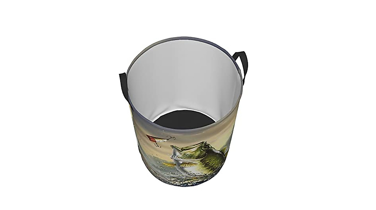 Duwrap Large Fish Bass Laundry Hamper - 50L Collapsible Storage Basket