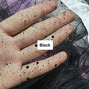 Glitter Tulle Rolls, 6” by 50 Yards (150FT) Sparkling Tulle Spool Ribbon Sequin Tulle Netting Fabric for Tutu Skirt Wedding Birthday Baby Shower (Black)