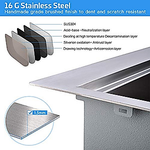30 Inch Drop In Farmhouse Sink Workstation-Bokaiya 30x22 Inch Stainless Steel Farmhouse Drop In Sink Top Mount Workstation Kitchen Sink 16 Gauge Single Bowl Deep Kitchen Sink