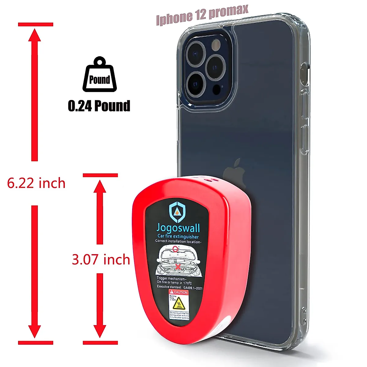 Jogoswall Automatic Fire Extinguisher,Fire Extinguisher Car,Small Fire Extinguisher,0.24lbs,Car Fire Extinguisher,clean agent fire extinguishers (CAR,SUV,TRUCK)