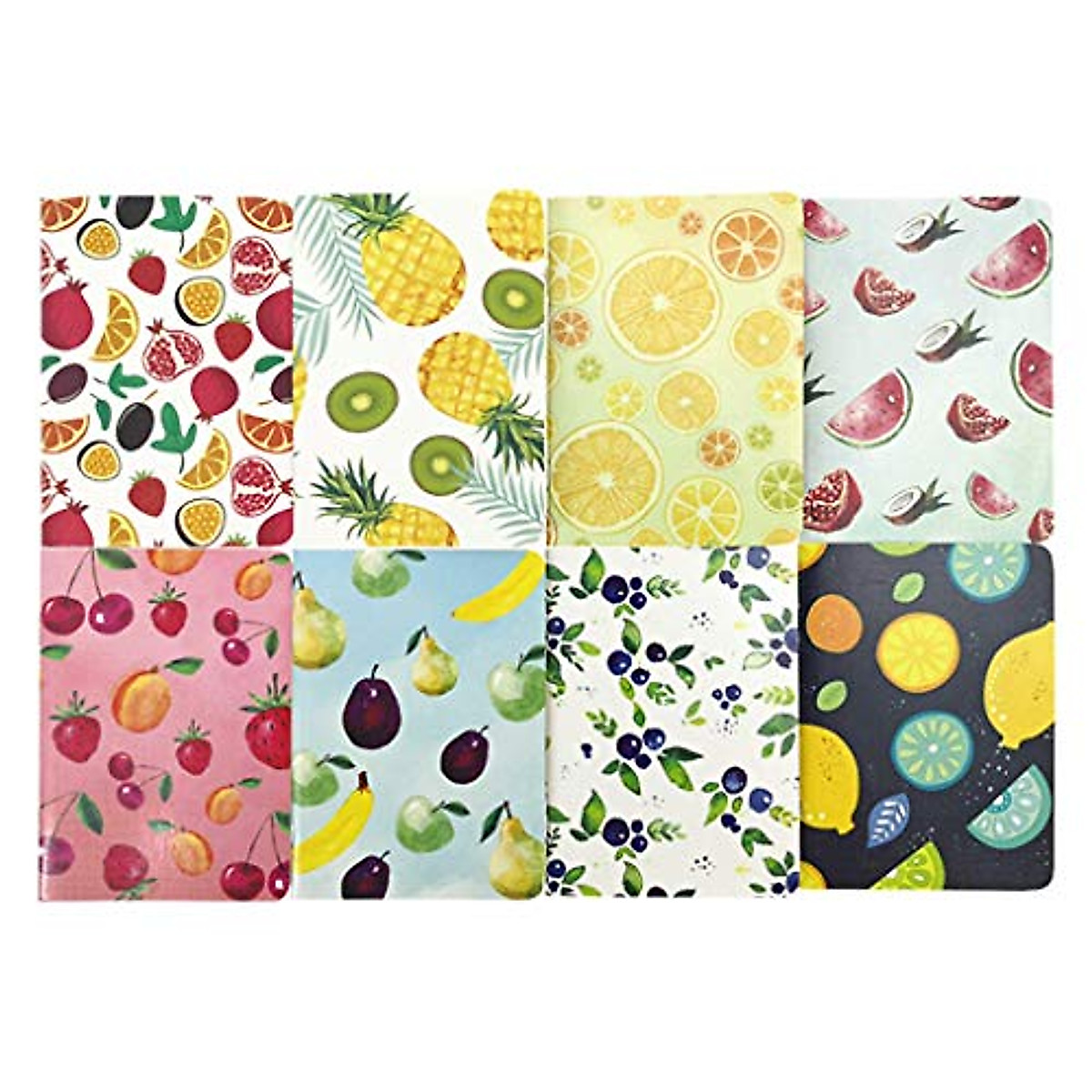 Alimitopia 24pcs Mini Notebook,Portable Pocket Journal Steno Memo Notebook MiniDaily NotePad (Fruit Patterns (24pcs))