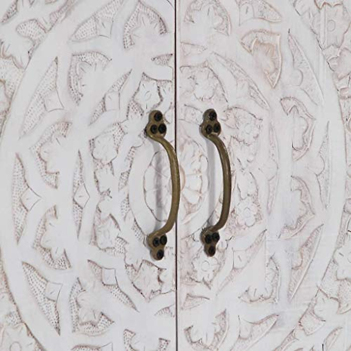 vidaXL Sideboard Buffet Kitchen Storage Cabinet Liquor Dining Room Hallway Cupboard Console Table Accent Cabinet Handmade White Solid Wood Acacia