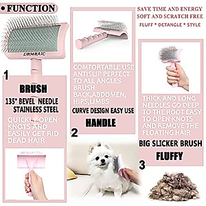 LBMBAIC Slicker brush for dogs with super denser soft extral long pin slicker dog brush for thick and long hair doodle and poodle brush fluff,detangle and style.Goldendoodle Long Pin Brush for Dogs.25mm(1'')
