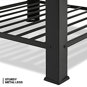 MoNiBloom 30" Protable Fire Pit Table Square Metal Firepit Patio Wood Burning Fireplace Garden Stove with Charcoal Rack Mesh Cover for Camping Bonfire Backyard BBQ, Black