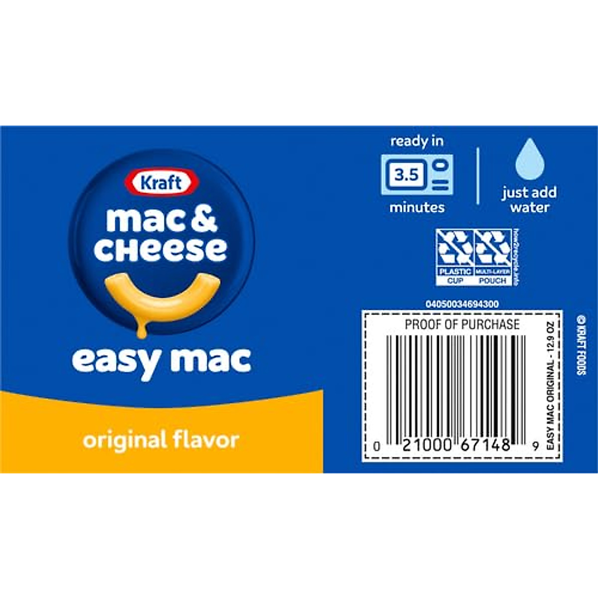 Kraft Easy Mac Original Macaroni & Cheese Microwavable Dinner (6 ct Packets)