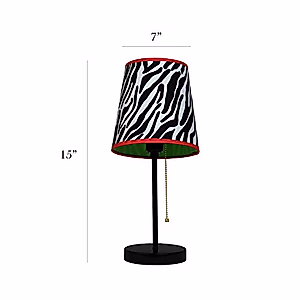 Limelights LT3000-ZBA Fun Prints Table Lamp,Metal, Black/Zebra