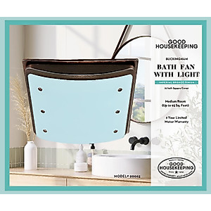 Good Housekeeping 90065 Buckingham Decorative Bathroom Ventilation Exhaust Fan with Light and Nightlight, Medium, Imperial Bronze