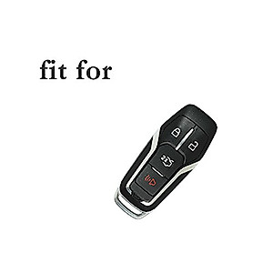 SEGADEN Silicone Cover Protector Case Holder Skin Jacket Compatible with FORD 4 Button Smart Remote Key Fob CV2716 Black