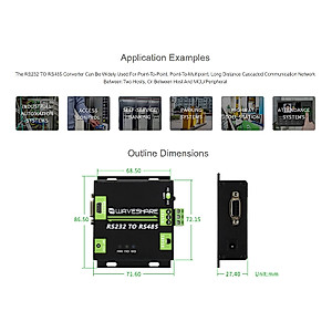 waveshare Industrial Grade Isolated RS232 to RS485 Converter with ADI Magnetical Isolation