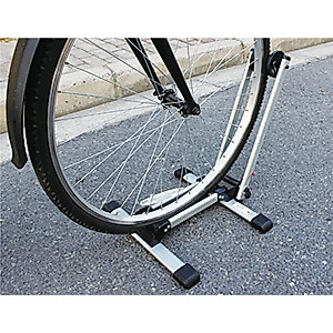 MaxxHaul 80717 Foldable Floor Bike Stand Fits 20"-29" Sports Bicycles, black