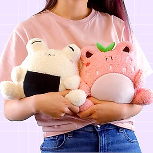 Cuddle Barn PlushGoals - Strawberry Wawa Super Soft Cute Kawaii Froggie Dressed As Fruit Collectible Stuffed Animal Plush Toy, 9 inches