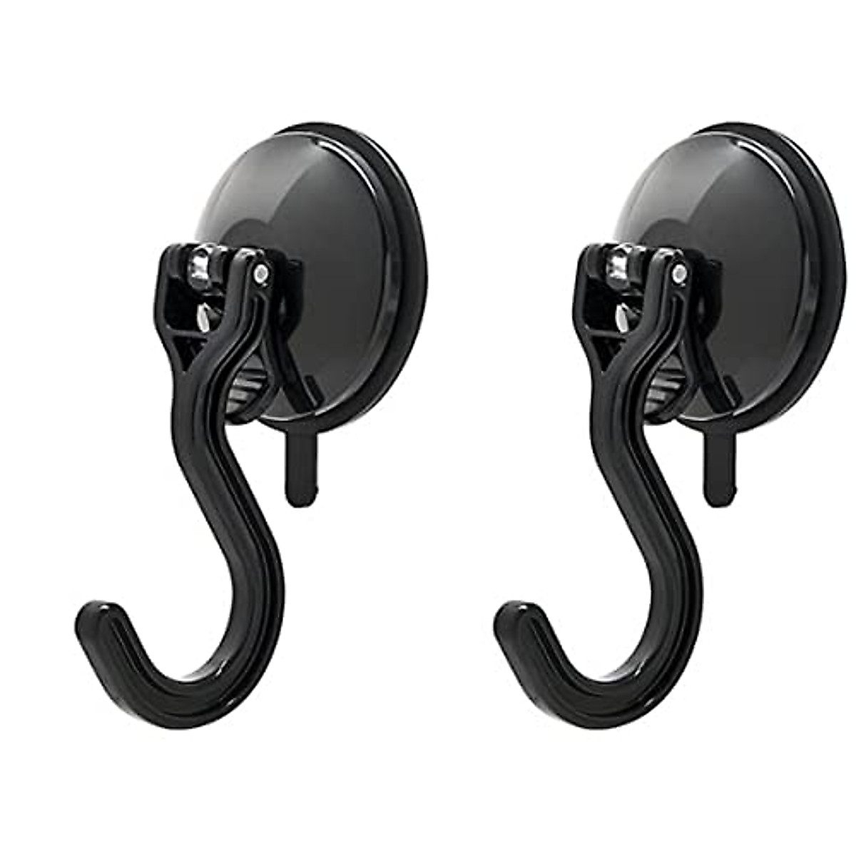 Bracketron Heavy Duty Vacuum Suction Cup MightyHooks Specialized for Many Surfaces - Kitchen, Bathroom & Home or Auto Organization (2 Pack) (Medium (2 Pack), Black)