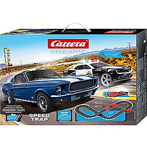 Carrera 63504 Speed Trap Battery Operated 1:43 Scale Slot Car Racing Track Set with Jump Ramp