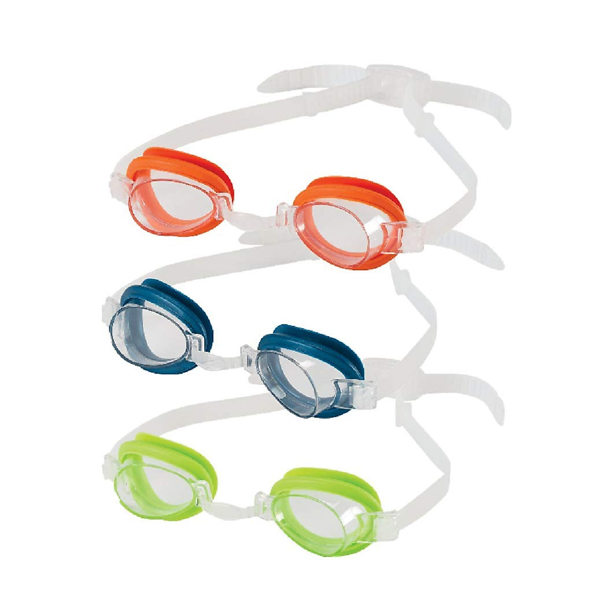 Speedo Kids Splasher Goggles: 3-pack with Orange, Blue and Green Goggles, all with clear lenses