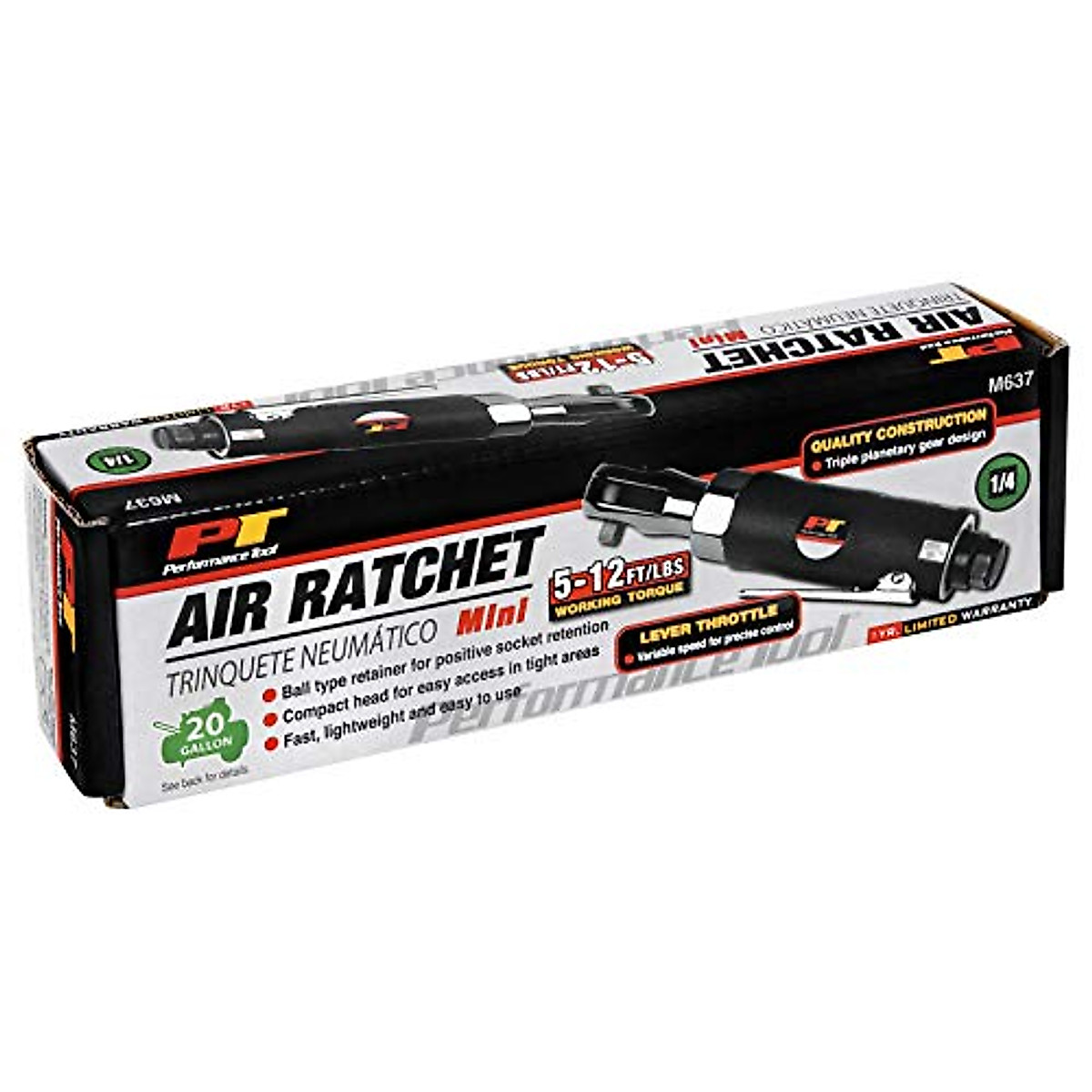 Performance Tool M637 1/4-Inch Drive Air Ratchet