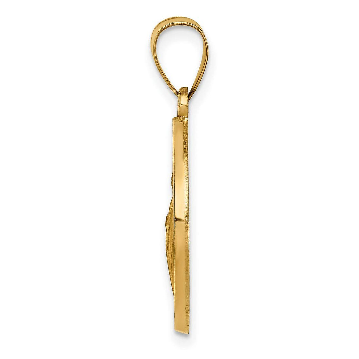 Jewelry Stores Network San Judas Tadeo Ruega Por Nosotros Spanish Words on Round Penny Size Medal Pendant in Real 14k Yellow Gold 19mm