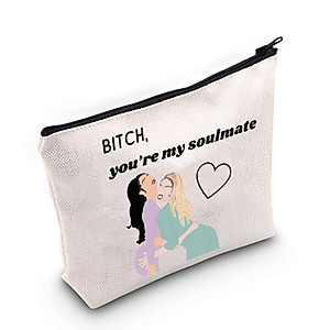 TOBGB Maddy And Cassy Gift You Are My Soulmate Lines Inspired Makeup Bag TV Show Role Gift TV Show Merchandise Friendship Gift (Soulmate bag)