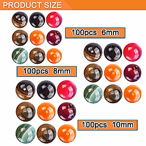 AIXPROBEAD 100pcs 8mm Multicolor Stripe Agate Natural Gemstone Beads for Jewelry Making Loose Round Stone Beads for DIY Bracelets and Necklaces