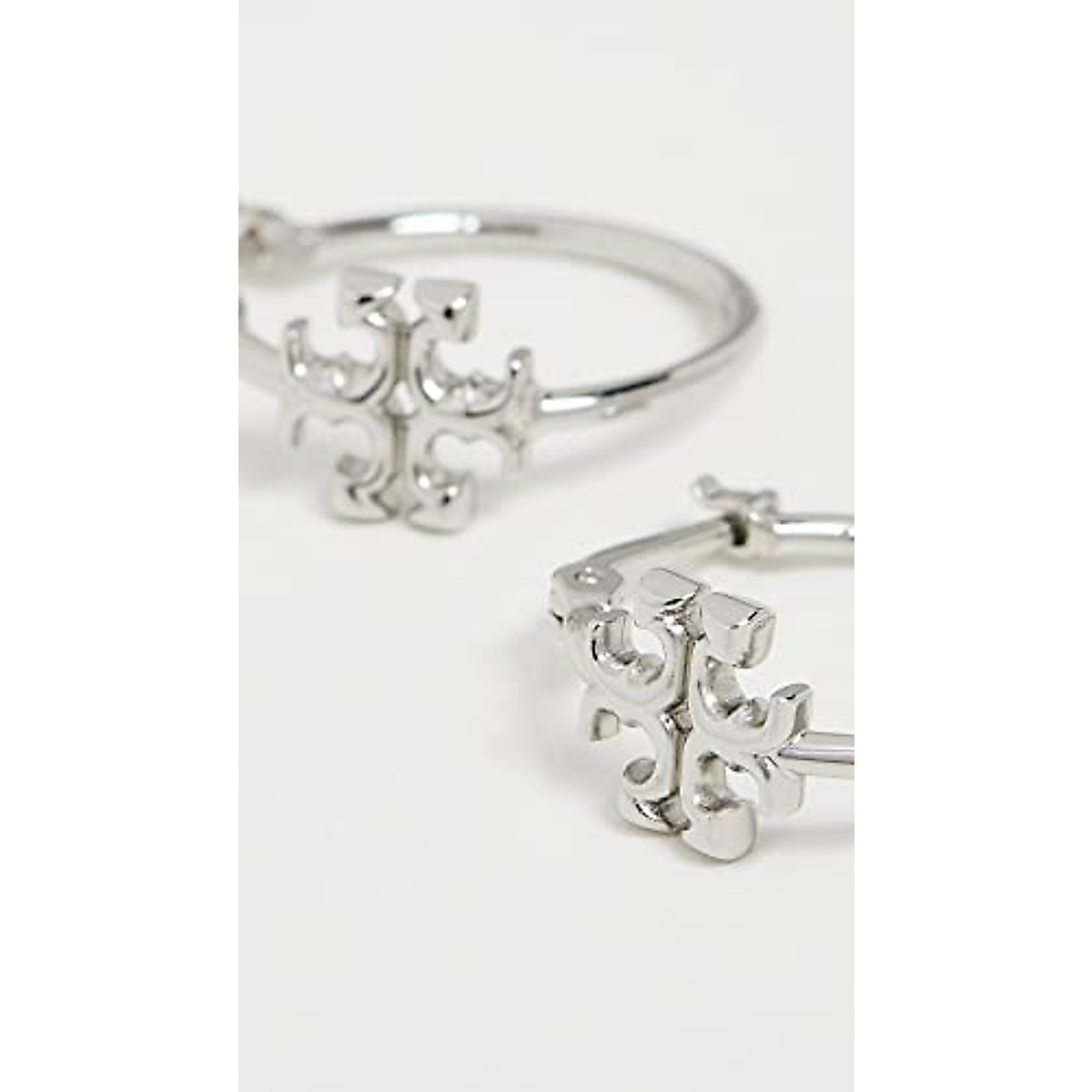 Tory Burch Women's Eleanor Small Hoop Earrings, Tory Silver, One Size