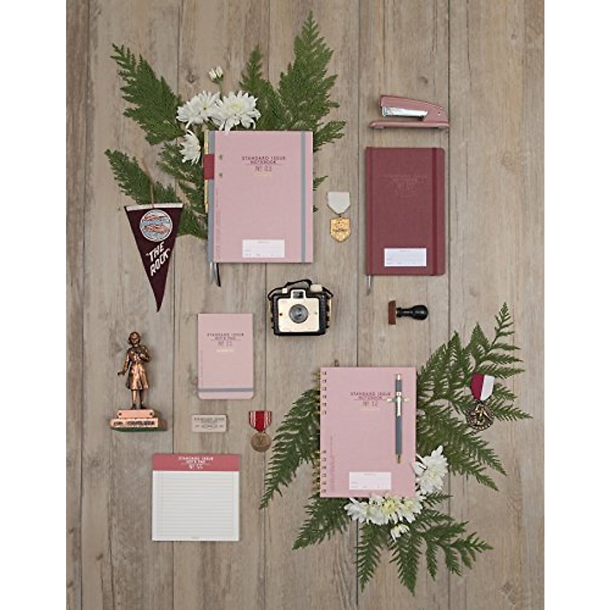 DesignWorks Ink Standard Issue Pink Planner Notebook No. 3 Journal with Lined Pages, Elastic Closure, Pen Holder, and 3 Ribbon Marker for Work, Writing, Journaling, 6.75" x 8.5"