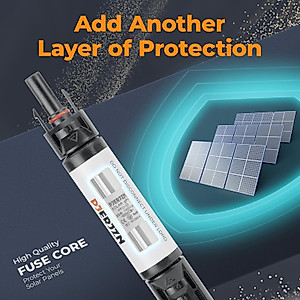 PJERJZN Solar Panel Fuse Solar Fuse 15Amp 1000V Holder Fuse Inline IP67 Solar Panel Fuse with Male and Female Connector PV Fuse for Solar System PV Solar Panels Solar Surge Protection Device 2 Pcs
