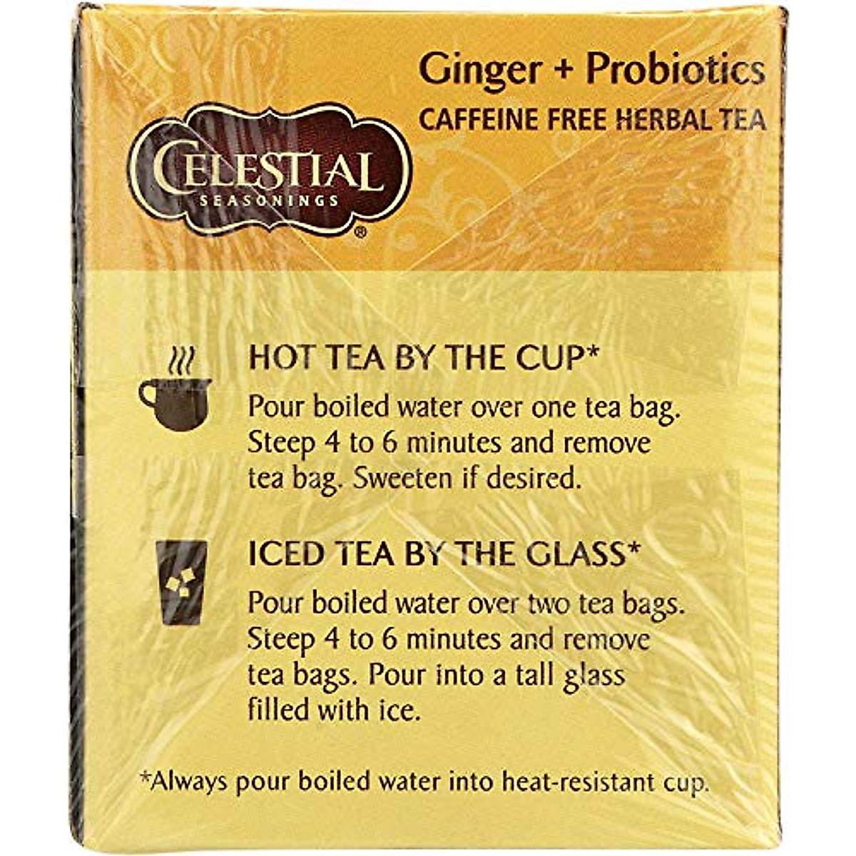 Celestial Seasonings Herbal Tea, Ginger Plus Probiotics, 20 Count (Pack of 3)