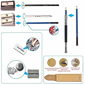 DIPAWS 54 Pack Drawing Set Sketching Kit, Pro Art Supplies with 2 Sketchbook, Include Colored, Graphite, Charcoal, Watercolor & Metallic Pencil, for Artists Adults Teens Beginner