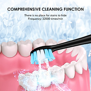 Electric Toothbrush with Water Flosser Combo, 3 in 1 Ultrasonic Toothbrush & Dental Oral Irrigator & Tooth Cleaner with 4 Modes, One Switch from Sonic Brushing to Water Flossing for Home Travel