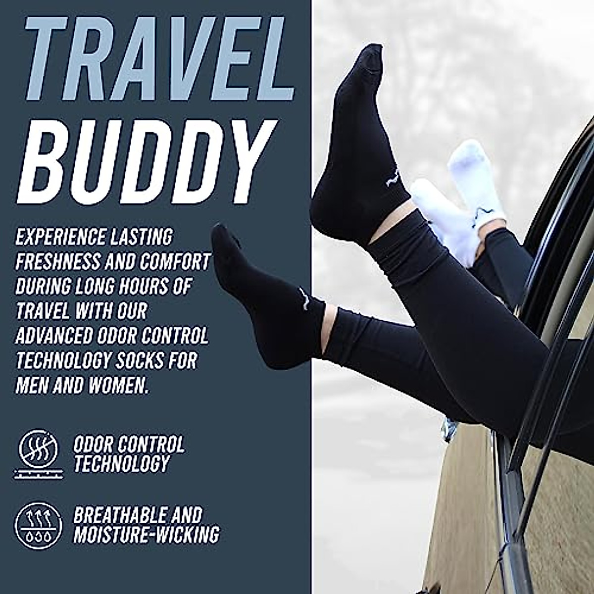 OX SOX Odorless Cotton Ankle Socks - Moisture-Wicking & Airy Comfort with Advanced Odor Control Technology - Breathable Athletic Footwear, Anti Odor & Anti-Sweat Socks for Men - 3 pairs (Black)