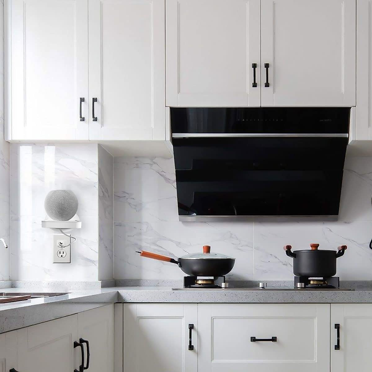 BELIEFLUO Outlet Shelf Holder, Bathroom Decor with Built-in Cable Management,A Space Saving Solution for Homepod Mini,Google Home/Echo/Smart Speakers/Electric Toothbrush/Cell Phone (Universal)…