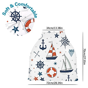 Nursing Cover Breastfeeding Scarf Sailboat Anchor Nautical- Baby Car Seat Covers, Stroller Cover, Carseat Canopy(8ya7h)