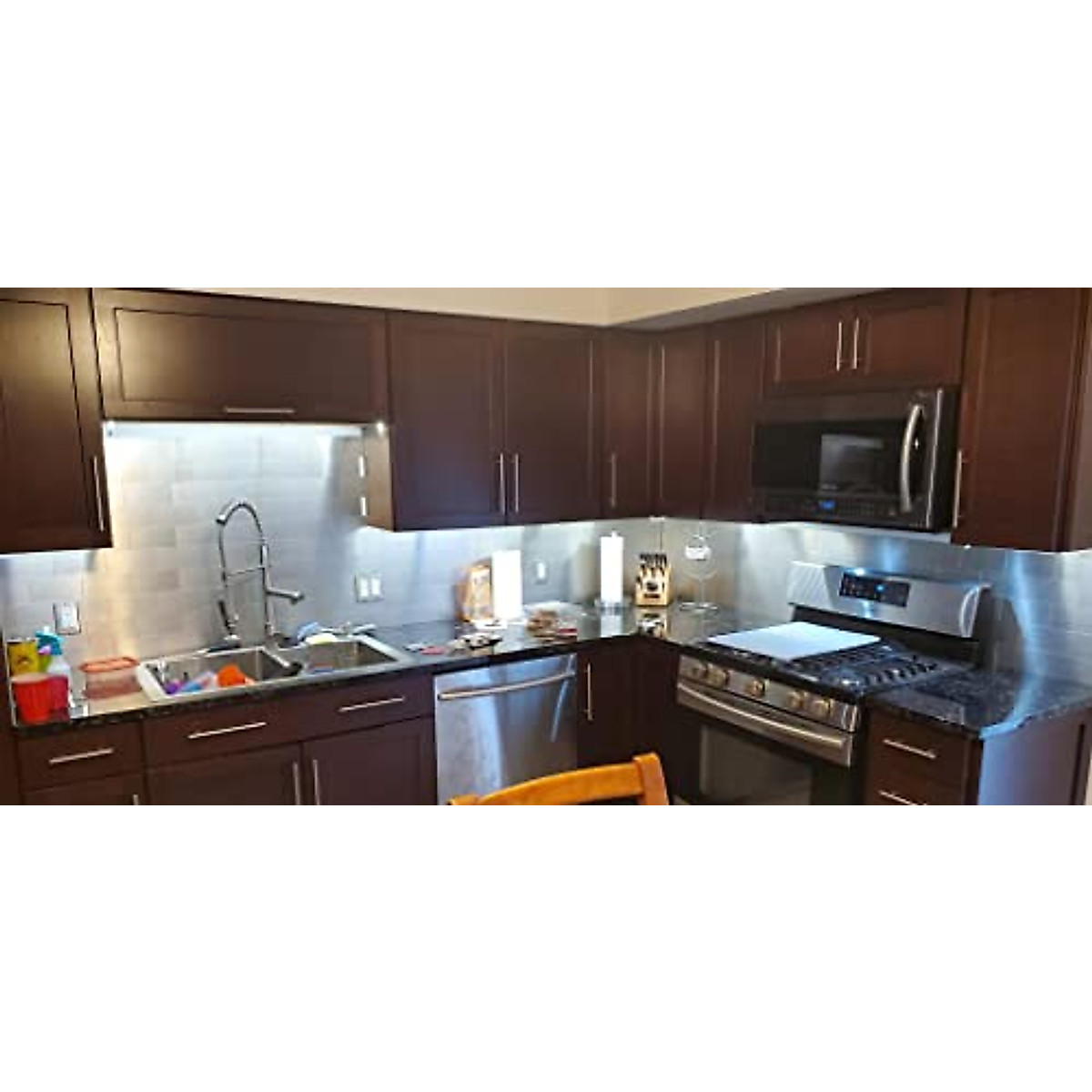 Yipscazo 5 - Sheet Peel and Stick Metal Backsplash, Stick on Tiles Stainless Steel Backsplash Peel and Stick for Kitchen, Bathroom, Fireplace (12''x12'', Silver)