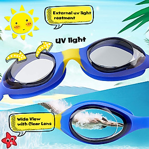 TOPLUS Kids Goggles, Goggles for Kids Swim Goggles Anti-Fog Leak Proof Kids Goggles for Swimming - Soft Silicone and Clear Vision