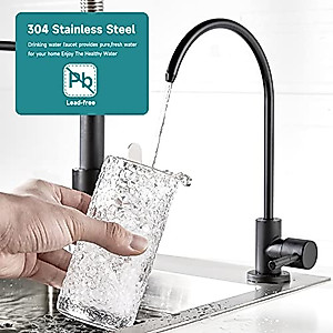 Drinking Water Kitchen Faucet Matte Black,FVITA 304 Stainless Steel Sink Filter Water Faucet Reverse Osmosis Water Filter Faucet