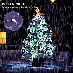 Hemasxing 2 Pack Solar Fairy Lights Waterproof Outdoor, 33ft 100 LED 8 Modes Solar String Lights for Porch Balcony Garden Patio Christmas Decoration (White)