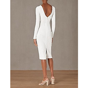 Dress the Population Womens Emery Dress, White, X-Small US