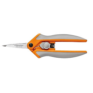 Fiskars 190500 RazorEdge Micro-Tip Easy Action Shears, 5 Inch, Orange and Gray