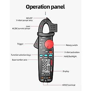 Digital Clamp Meter DC/AC Current 100A 0.1/1mA Ammeter Voltage Resistance Hz V-Alert Mini Multimeter Frequency Tester amp Meter