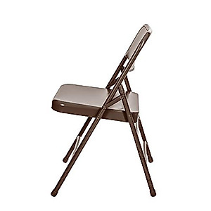 OEF Furnishings Triple Brace Steel Folding Chair, Brown