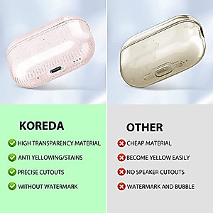 KOREDA for Airpods Pro 2nd Generation/1st Generation Case (2022/2019), Soft Clear TPU Bling Crystal Transparent Airpod Pro 2 Case Shockproof Protective Cover for Airpods Pro 2nd/1st Gen