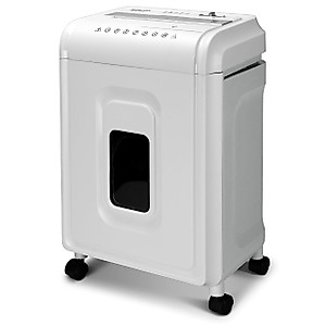 Aurora AU1262XA Anti-Jam 12-Sheet Crosscut Paper and CD/Credit Card Shredder, White/Gray