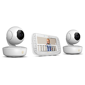 motorola MBP36XL-2 Portable Video Baby Monitor, 5-inch Color Screen, 2 Rechargeable Cameras with Remote Pan, Tilt, and Zoom, Two-Way Audio, and Room Temperature Display