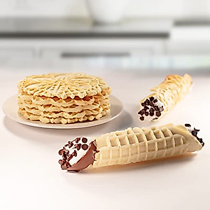 MasterChef Pizzelle Maker - Non-stick Electric Cookie Baker Press, Make Two Homemade 5-Inch Italian Waffle Cookies at Once for Breakfast, Dessert, Birthday Gift
