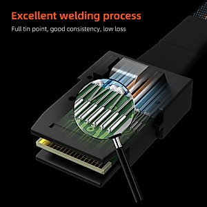 OIKWAN Internal Mini SAS to Mini SAS Cable, SFF8087 36 Pin to SFF8087 36Pin Data Cable Male Cord for Server, Raid Controller, SAS/SATA HBA, Data Storage System-2.6FT