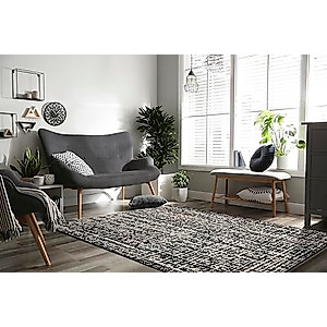 Garland Rug Rumba 9 ft. x 12 ft. Area Rug Black/Earth Tone